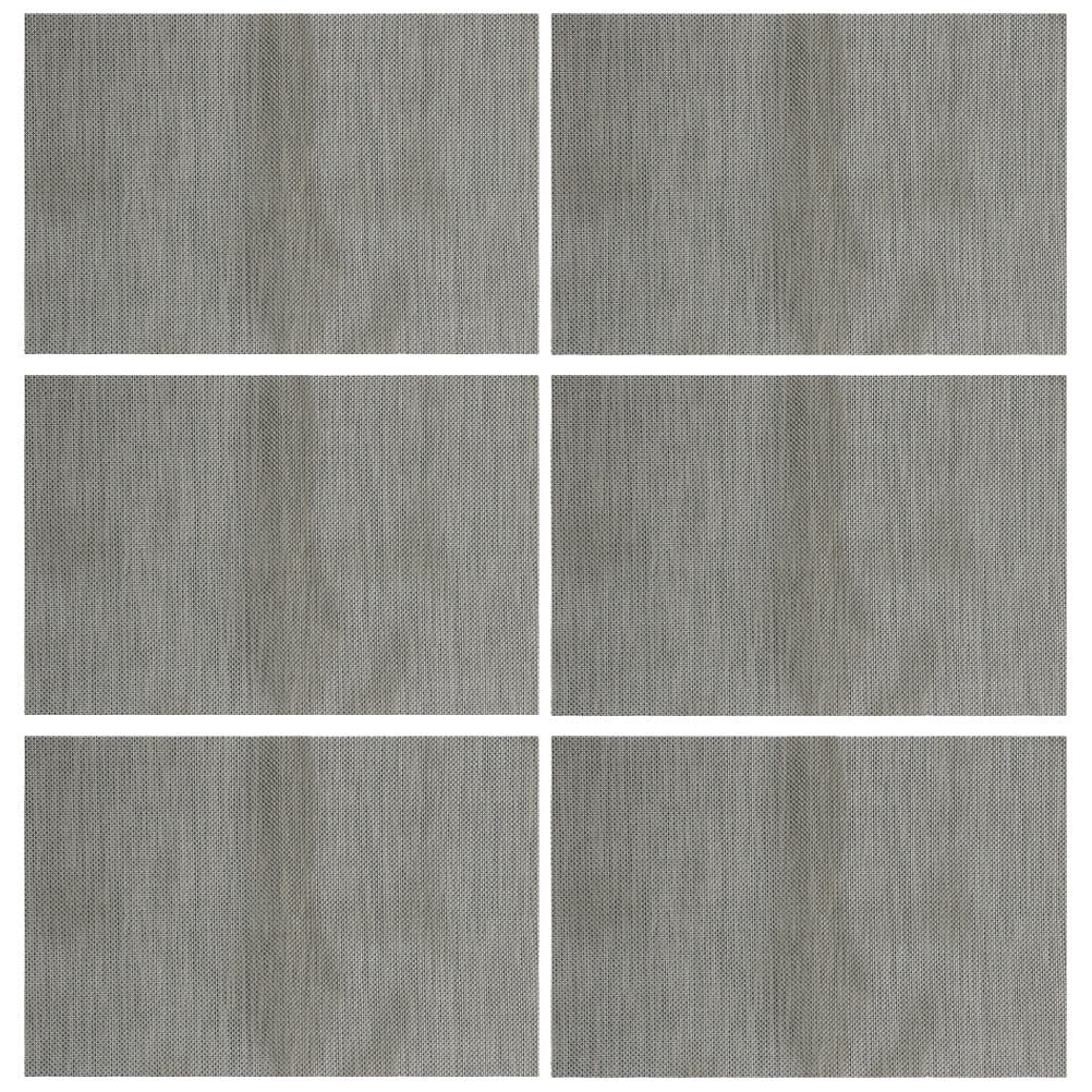 Moluckfu 6Pack Table Mat Minimalist Design Black PVC Material Heatproof ...