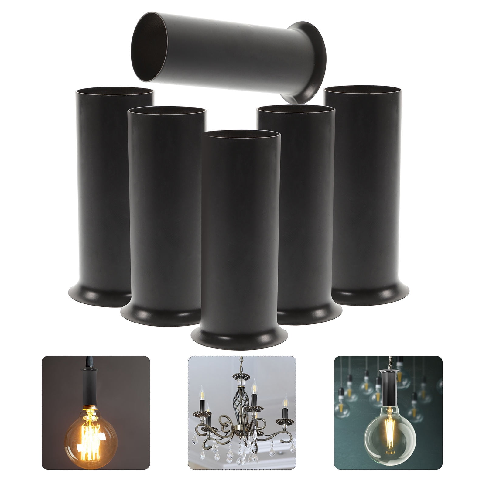 Moluckfu 6Pcs Metal Chandelier Base Sleeves Round Tube for Light ...