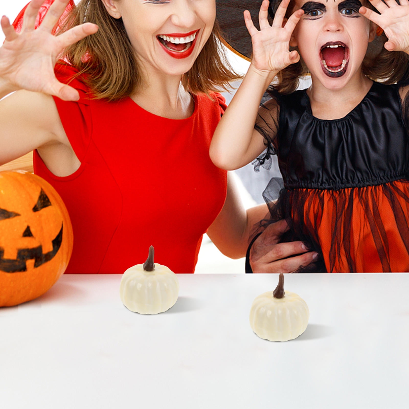 Moluckfu 6Pcs White Craft Pumpkin Green Foam Party Scary Decoration For ...