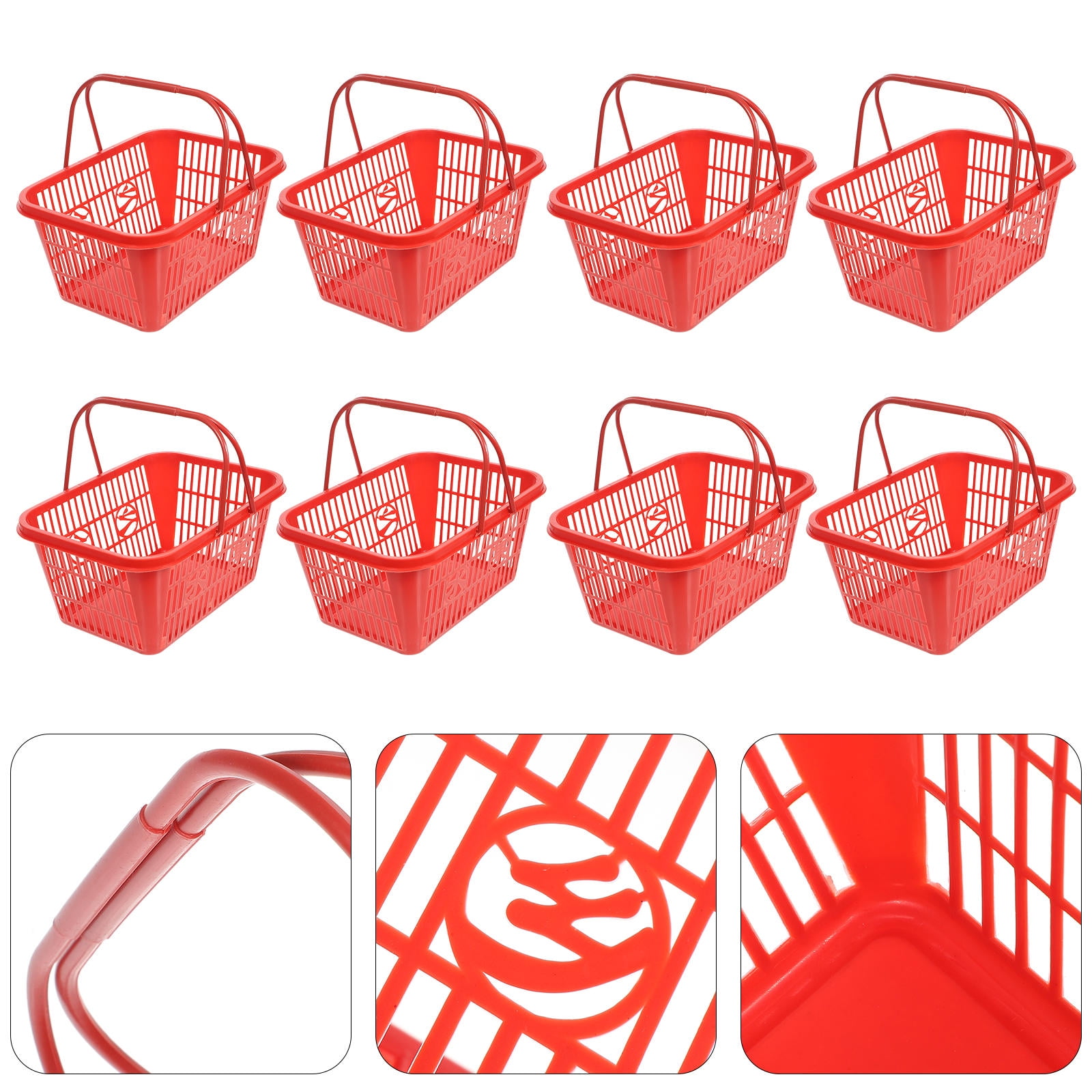 Moluckfu 8Set Fruit Baskets for Fruit Storage with Red Color and Double ...