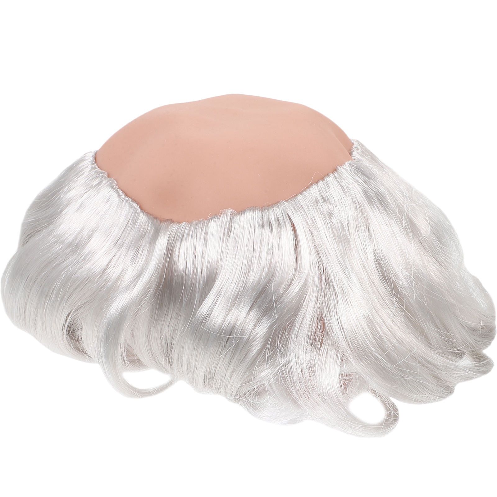 Moluckfu Bald Wig For Men White Color Round Shape 1Set As Hair ...