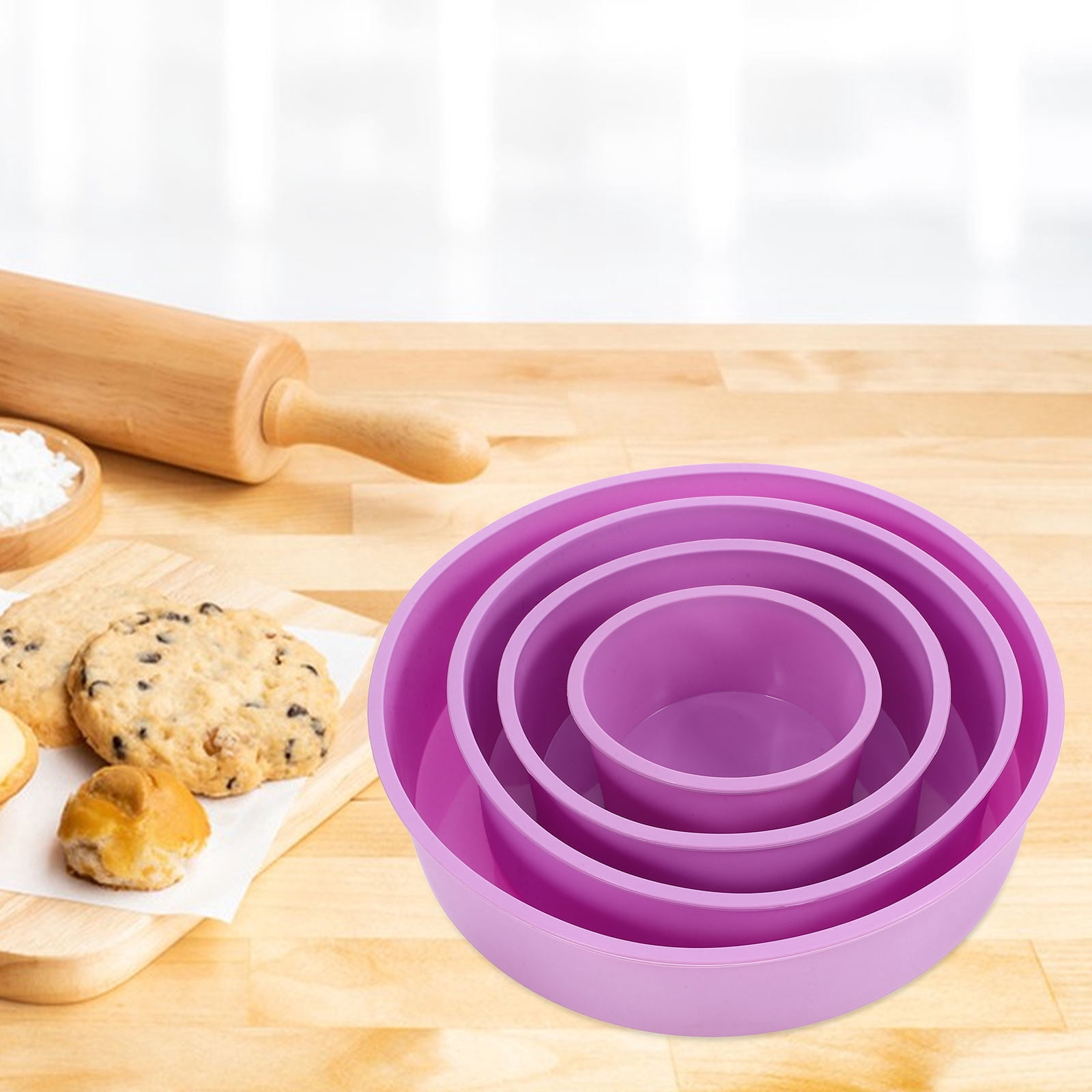 Moluckfu Cake Silicone Mold Purple Nonstick Easy Release for Home ...