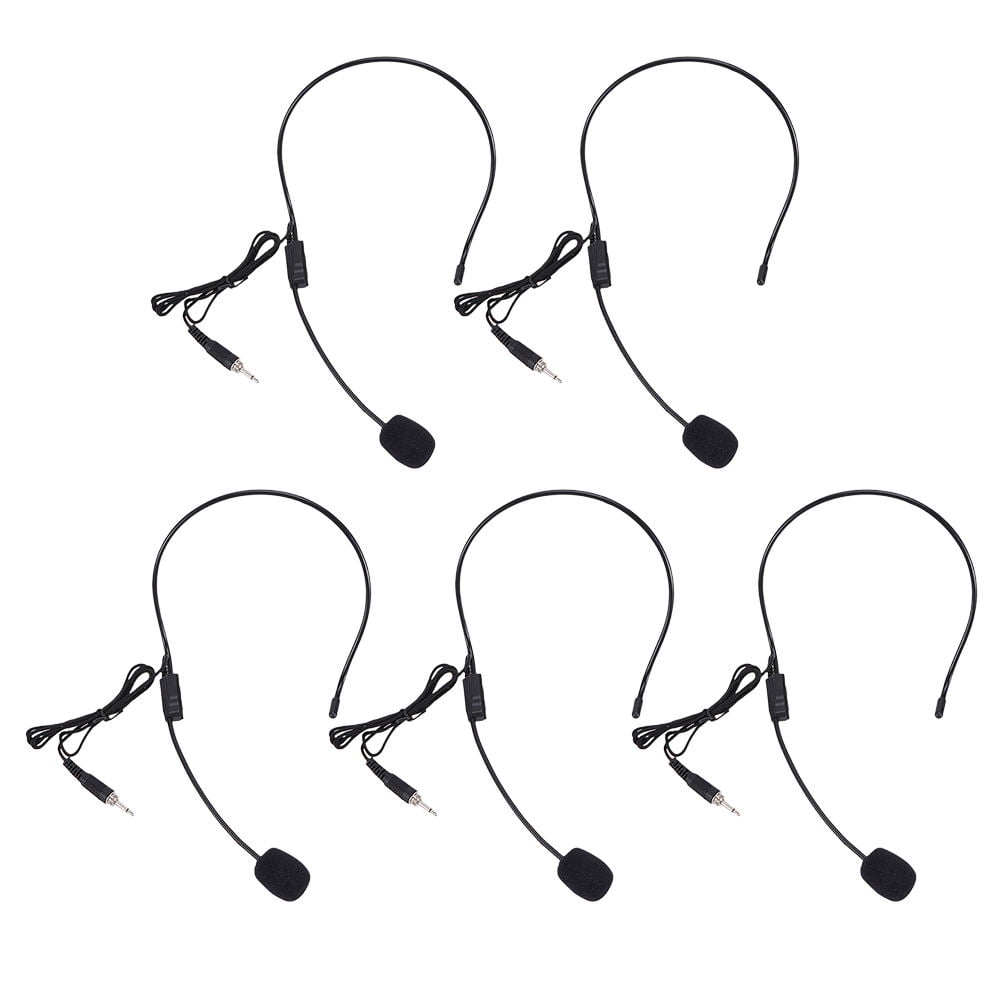 Moluckfu Head-Mounted Microphone 5Pcs Ear-Hanging Design for Karaoke ...