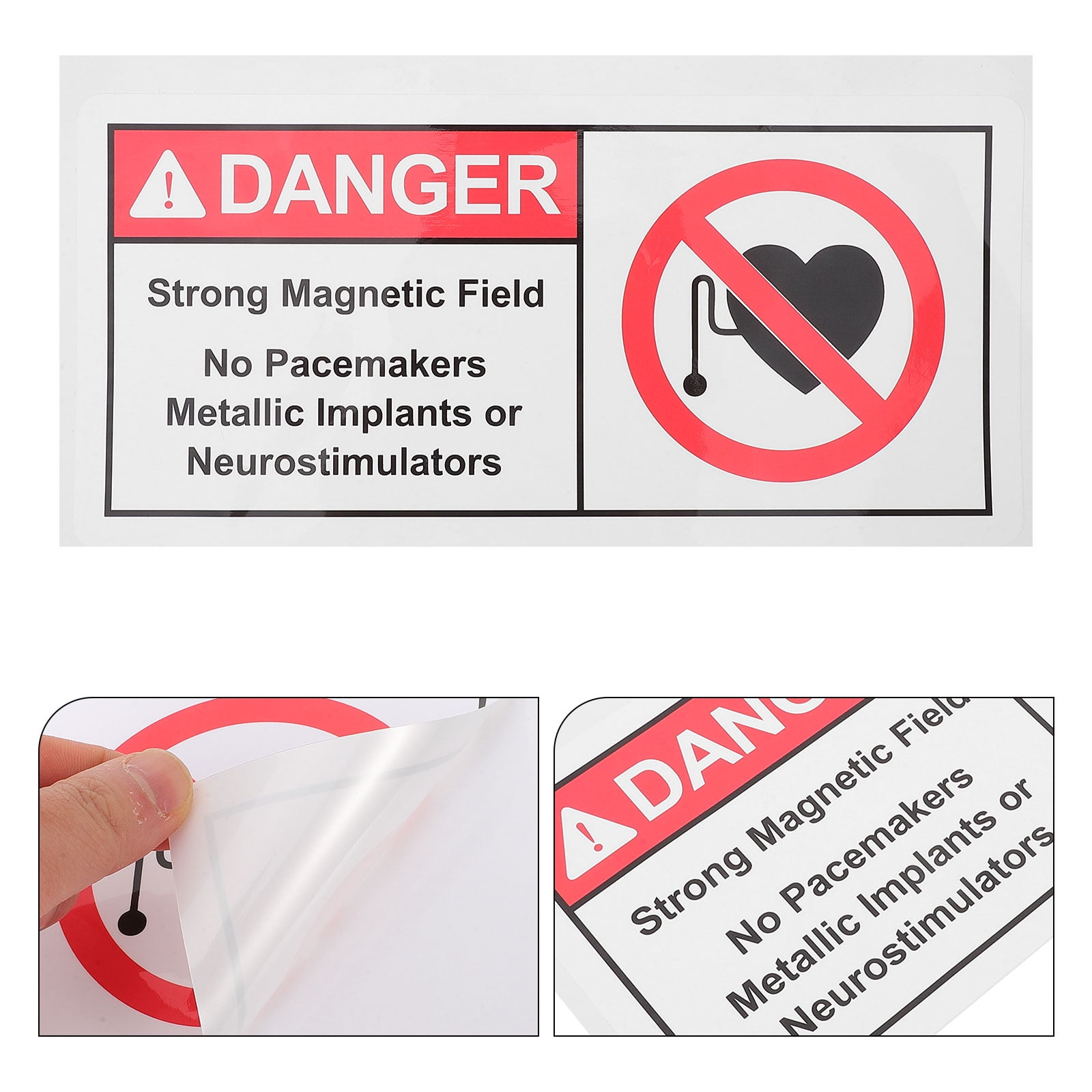 Moluckfu Magnetic Field Caution Sticker Self Adhesive No Warning Decal ...