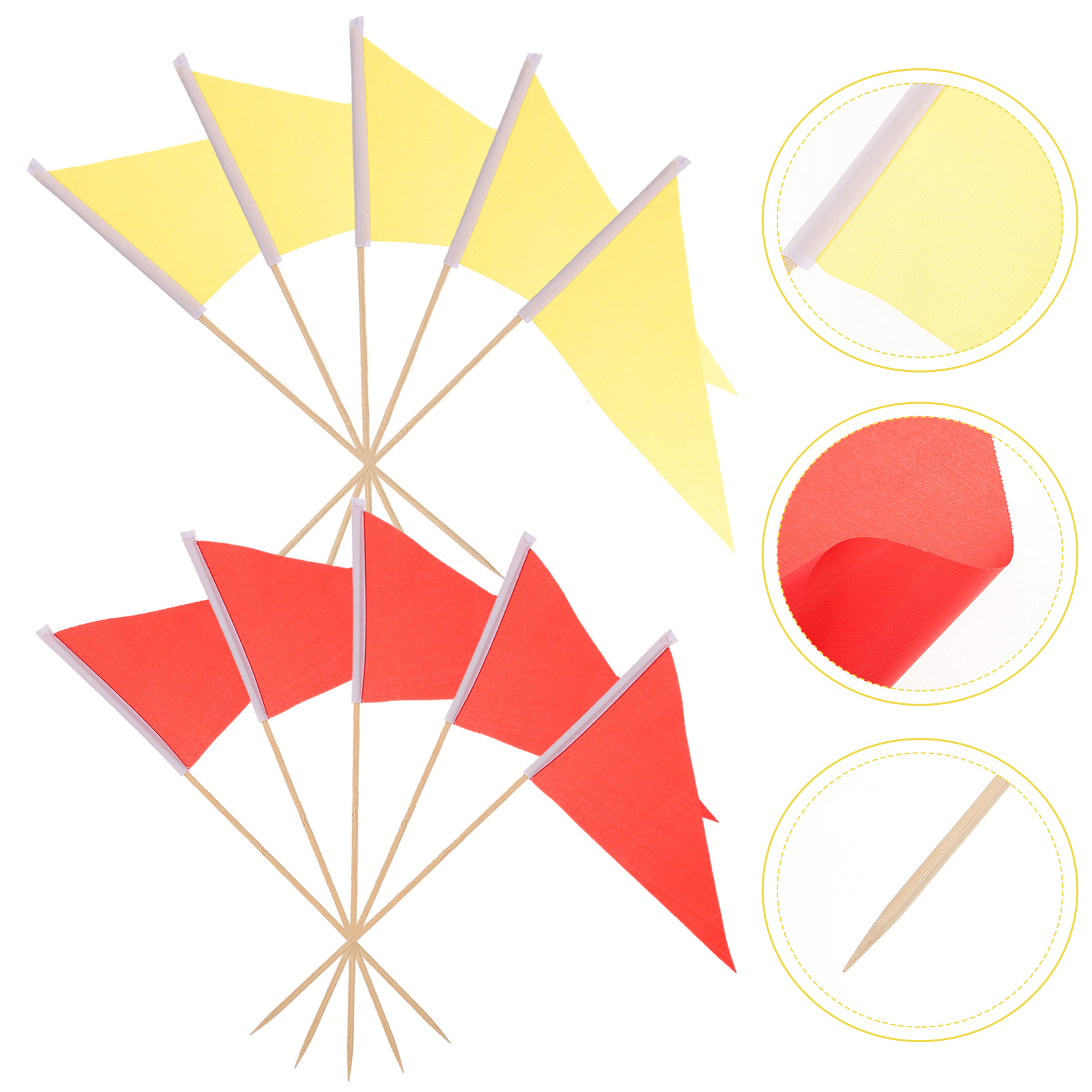 Moluckfu Marking Flags 10Pcs Red Yellow Triangular For Garden Yard Lawn ...