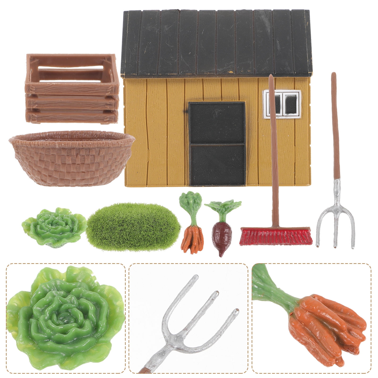 Moluckfu Mini House Models 1 Set For Mini Farm Model And Collectors ...