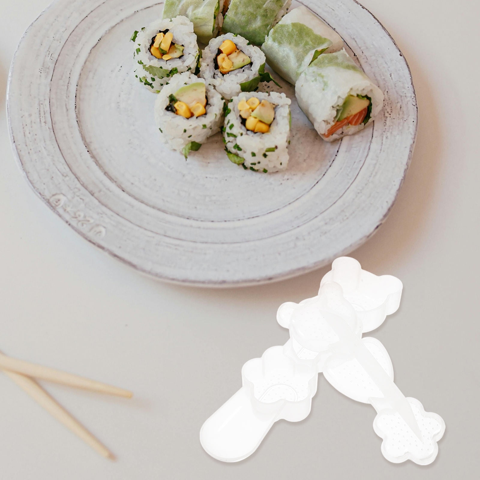 Moluckfu Multifunctional Plastic Onigiri Molds Kit for DIY with Cartoon ...