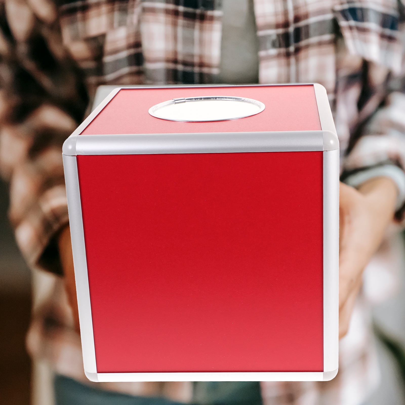 Moluckfu Red Raffle Ticket Storage Box for Fundraising and Church ...