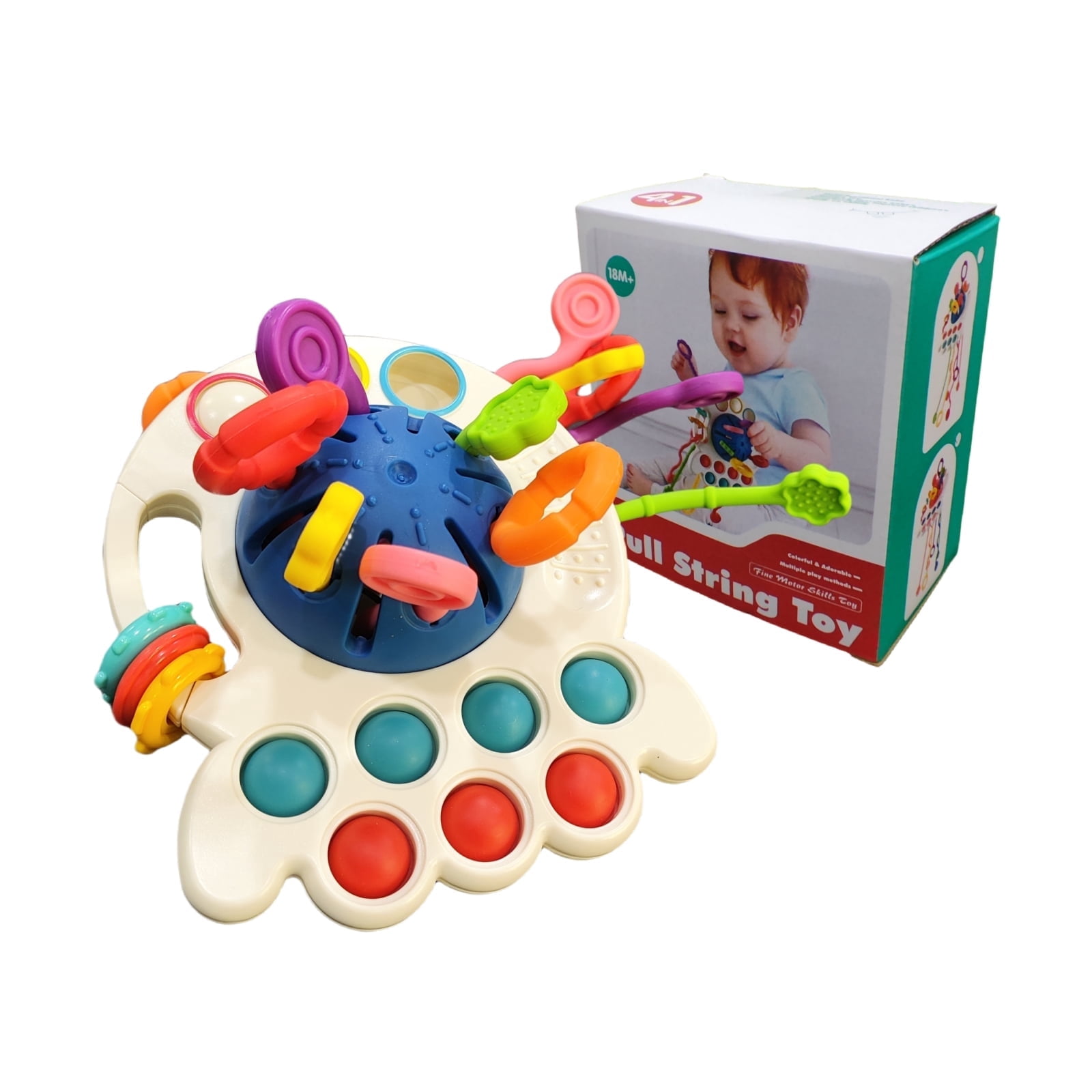 Molucky Silicone Baby Pull String Toy, Car Seat Airplane Travel Toddler ...