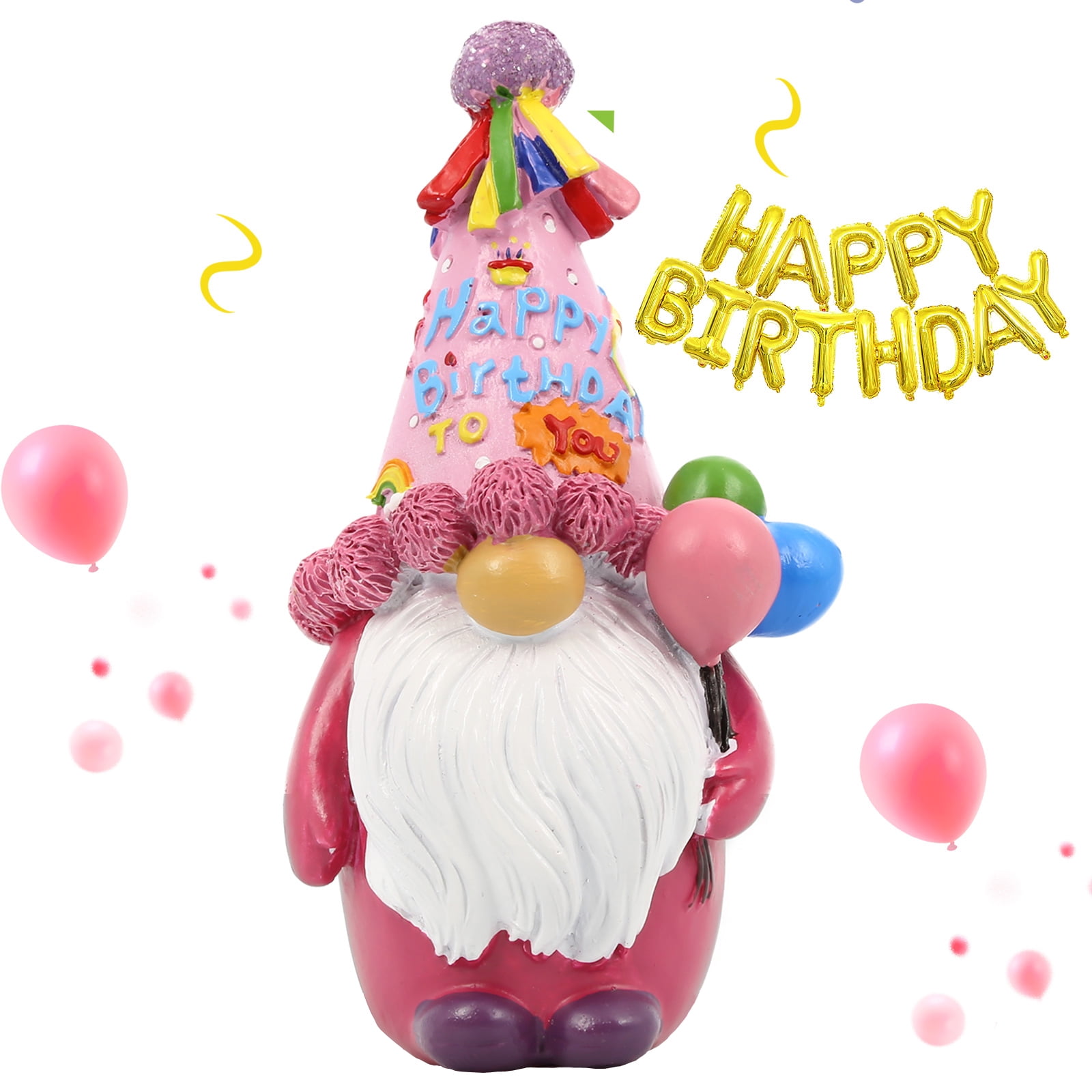 Molumo Happy Birthday Gnomes for Birthday Decorations - Pink Happy ...