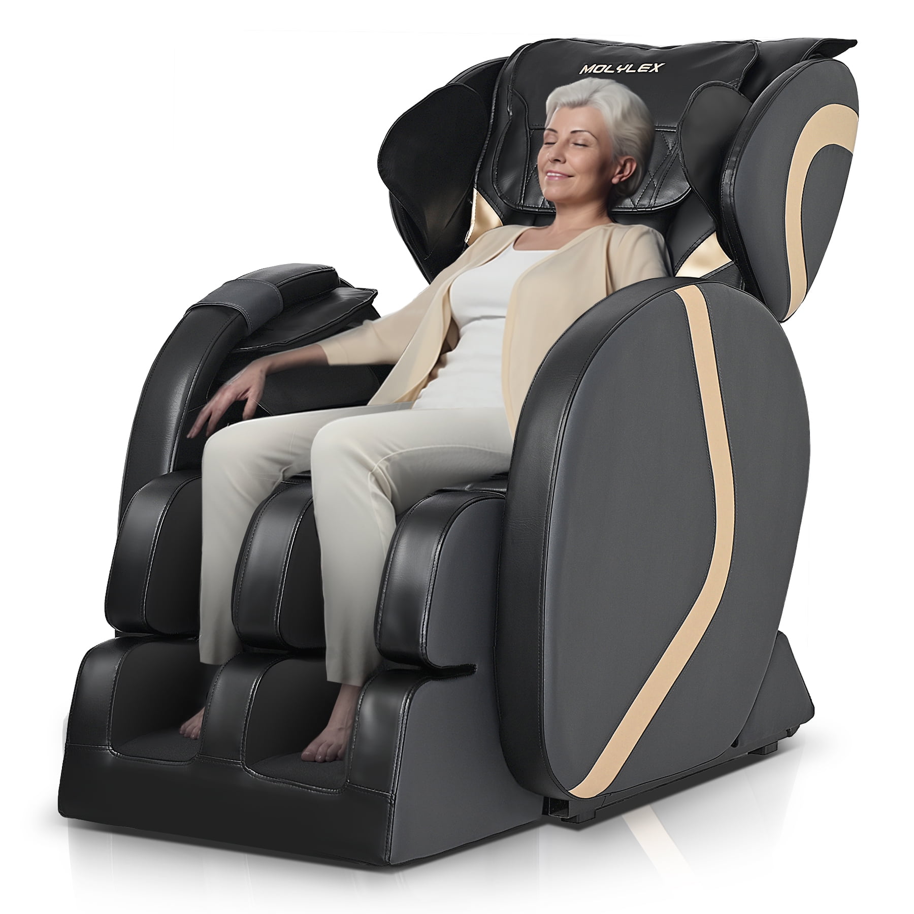 Molylex 2023 Small Massage Chair Recliner with Zero Gravity, Full Body ...
