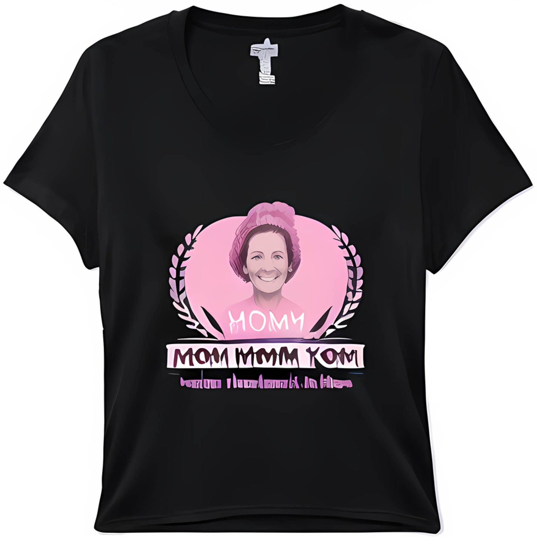 Mom 2D Vector Illustration T-Shirt Design with Pink Heart and Cartoon ...