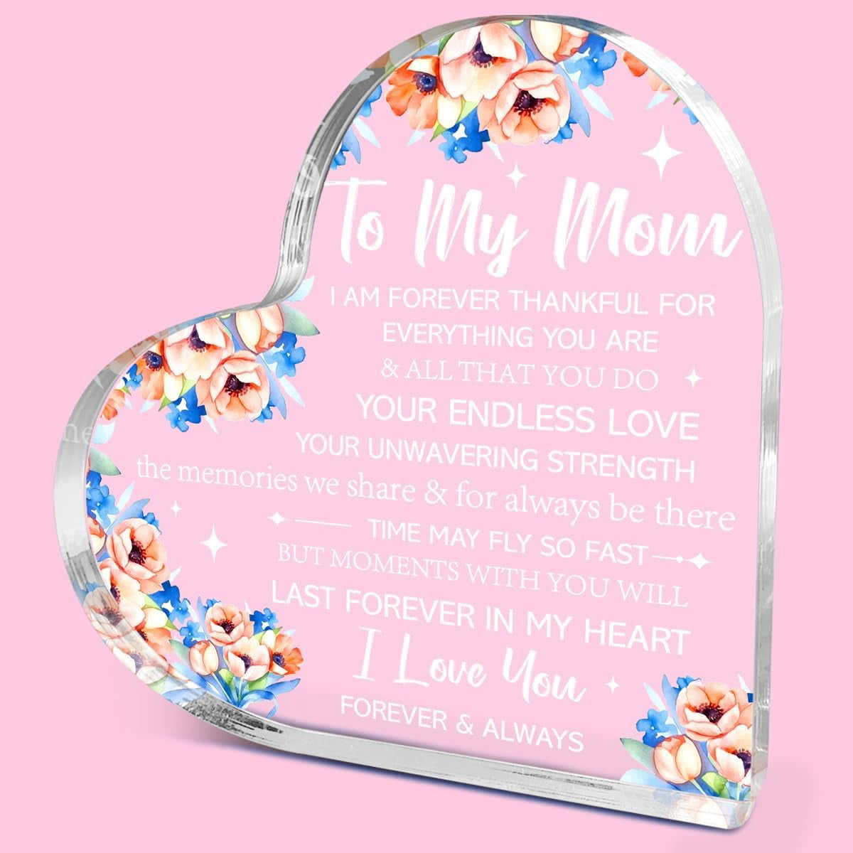 To My Mom Acrylic Heart Decr,I am Forever Thankful Desk Decor,Mothers ...