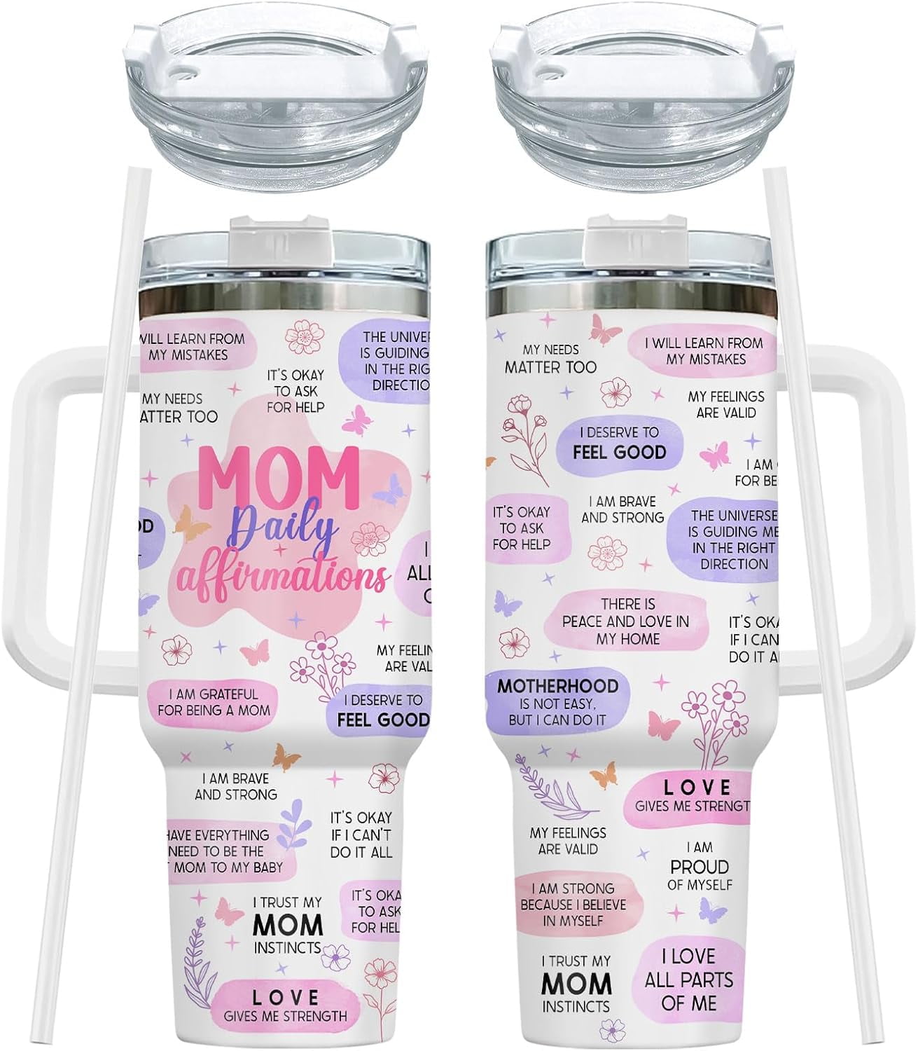 Mom Affirmation Tumbler 40oz - Inspirational Gifts for New Mommy ...