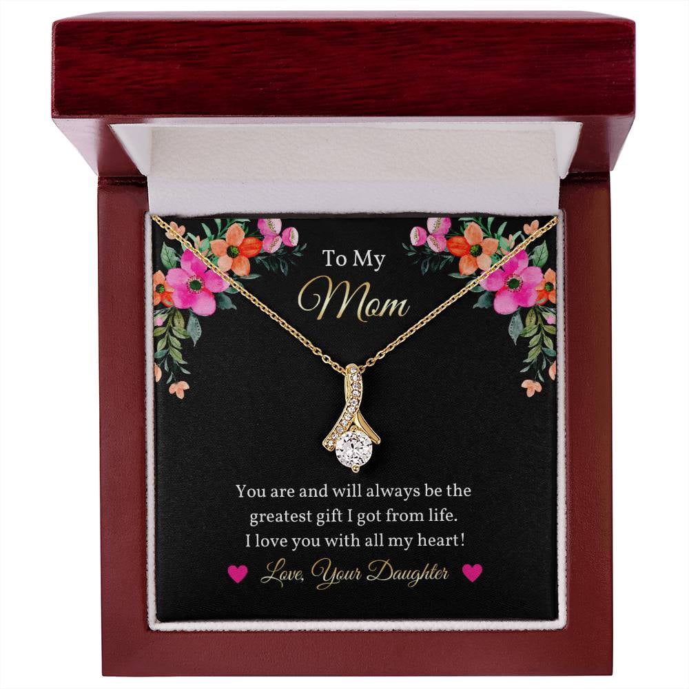 Mom Appreciation Gift Necklace, Alluring Beauty Necklace, 14k White ...