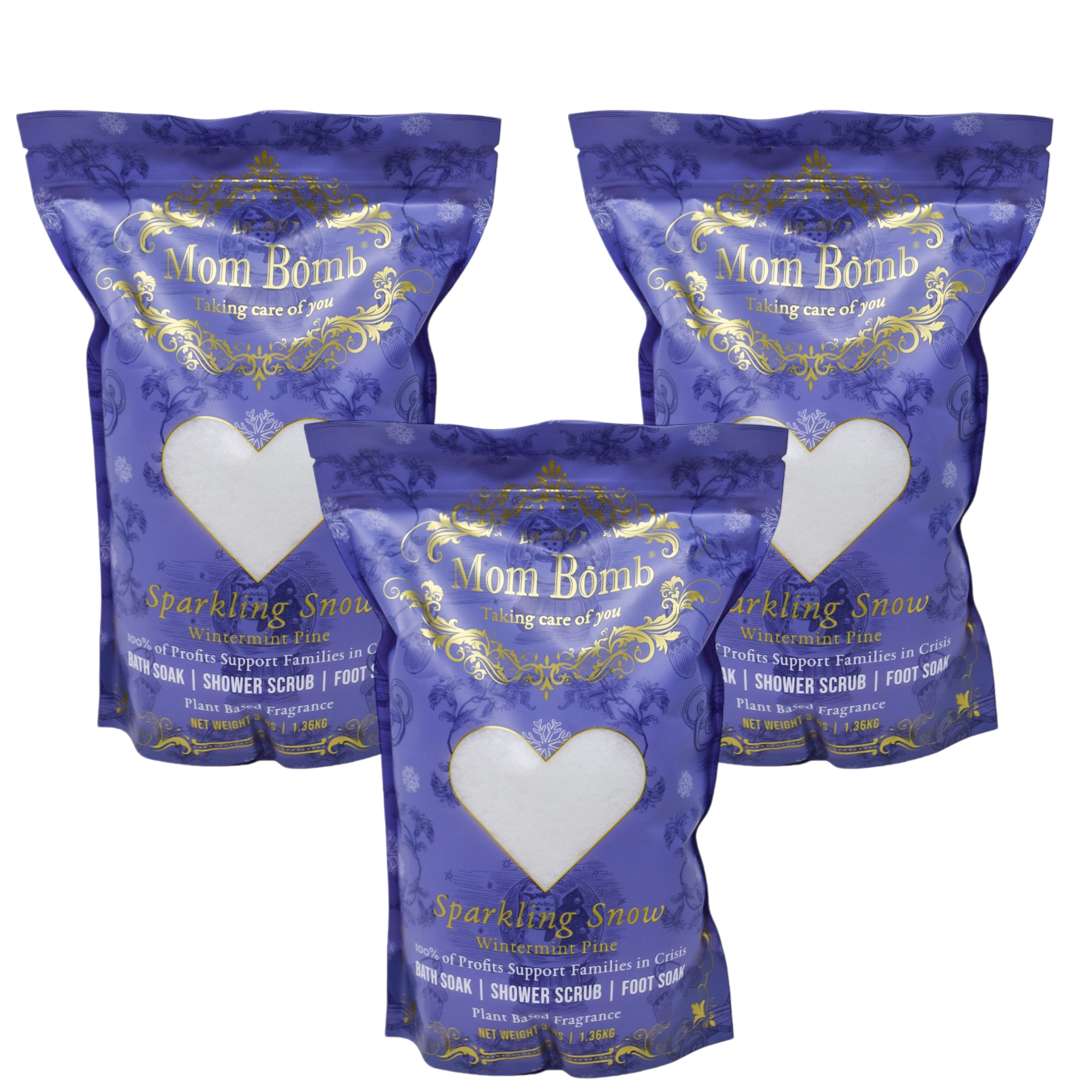 Mom Bomb Sparkling Snow Bath Soaks: Indulge in 3 lbs of Serenity for ...