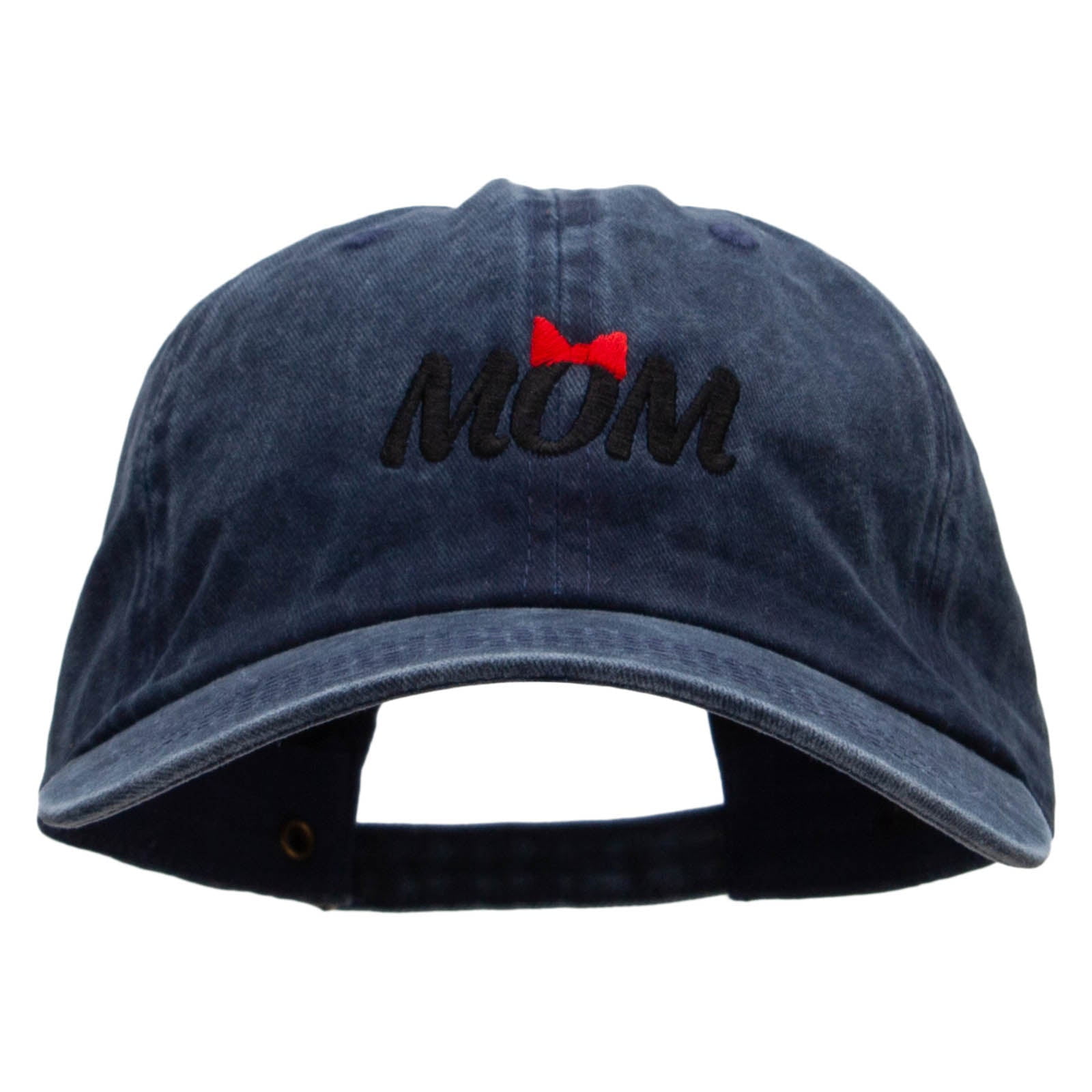 Mom Bowtie Embroidered Unstructured Cotton Cap - Navy OSFM - Walmart.com