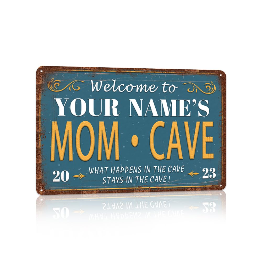 Mom Cave Metal Aluminum Sign Personalized Name Aluminum Sign Retro Wall ...