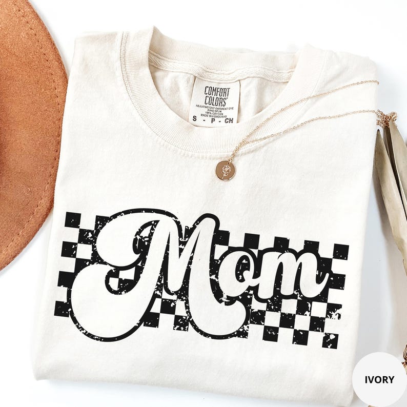 Mom Checkered Shirt Trendy Mama Graphic Tee for Cool Mom Best Mommy ...