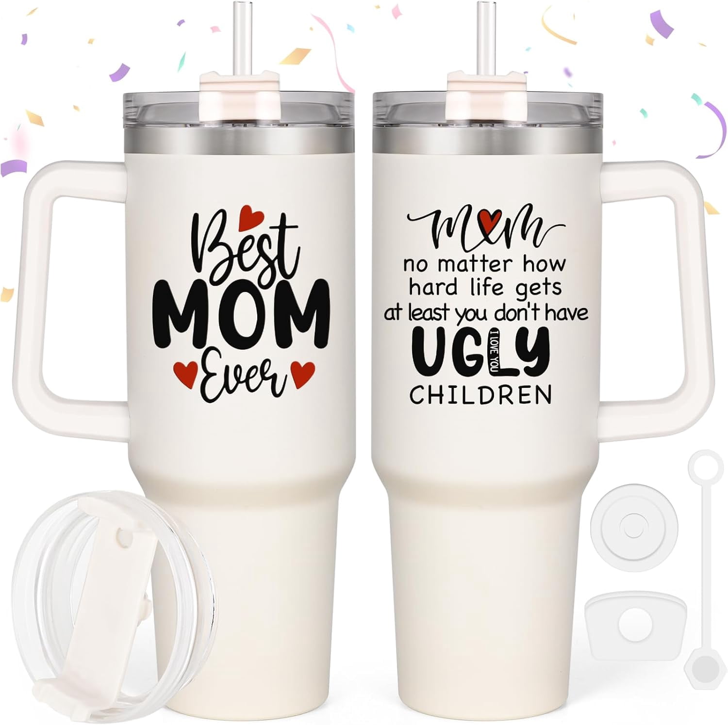 Mom Christmas Gifts, 40 Oz Best Mom Ever Tumbler Gifts for Mom, Funny ...