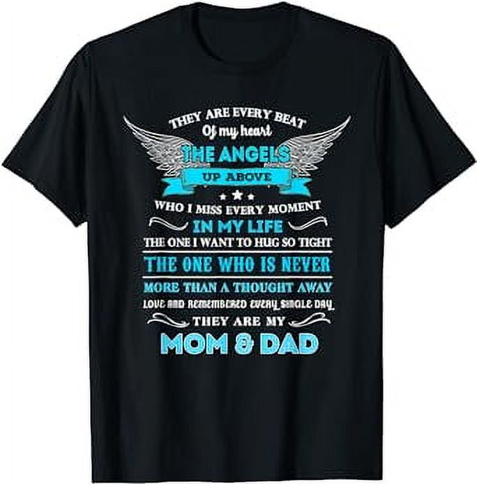 Mom & Dad My Angels Gift - in Memories of Parents In Heaven T-Shirt ...