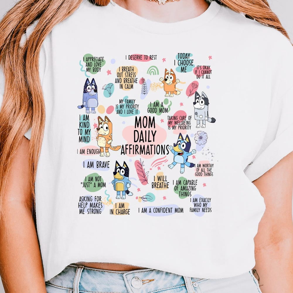Mom Daily Affirmations Shirt, Mom Life T-Shirt, Cool Mom Club Shirt ...