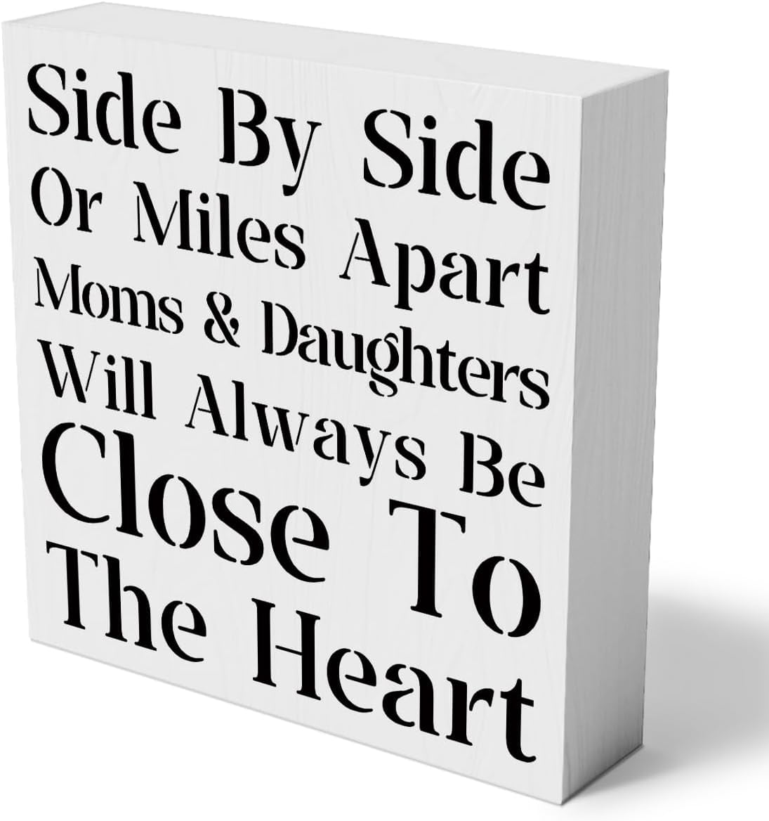 Mom Daughter Wooden Box Sign Home Wall Decor 5x5 Inch Rustic Side by ...
