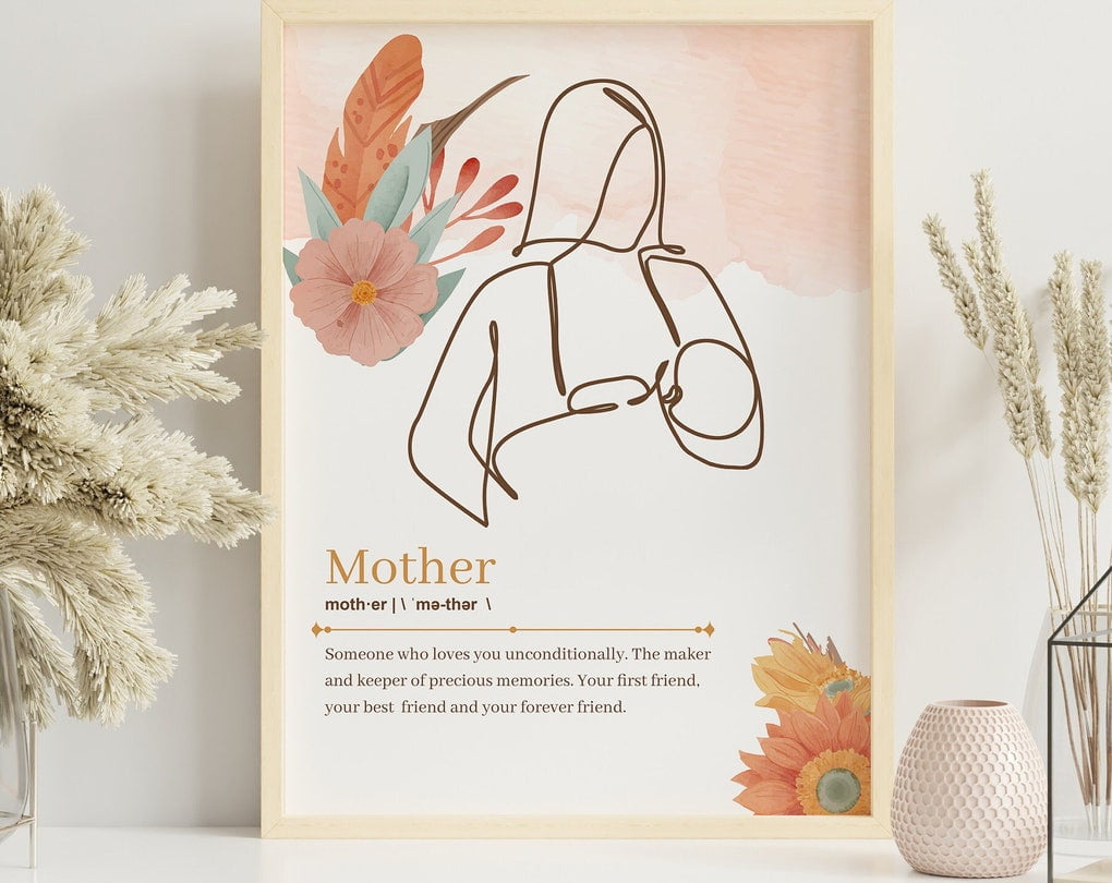 Mom Definition Print, Mother Appreciation Print, Mother’S Day, Abraham ...