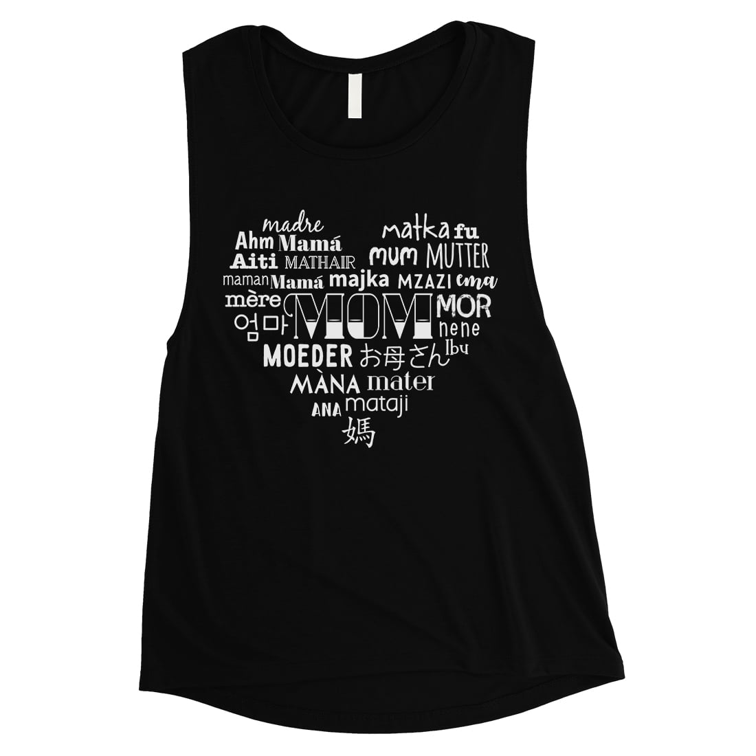 Mom Different Languages Womens Black Cute Mothers Day Muscle Shirt ...