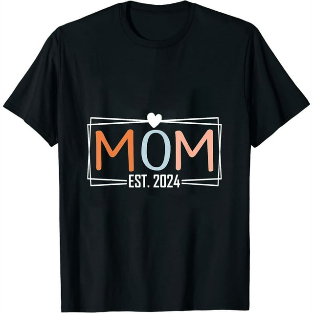 Mom EST 2024 Promoted to be Mother Family 2024 T-Shirt Black - Walmart.com