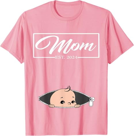 Mom Est. 2024 promoted to mom 2024, Mother 2024 New Mom 2024 T-Shirt ...