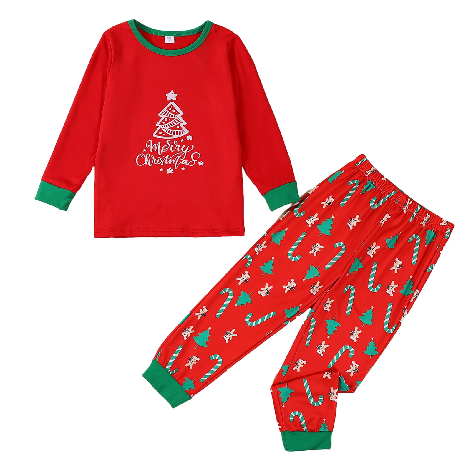 （Mom）Family Matching Christmas Pajamas Set LetterChristmasTreeCrutches ...