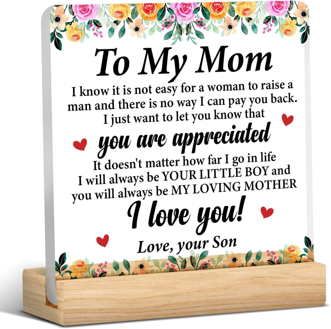 Mom Gift From Son, Best Mom Gift, Thank You Appreciation Gift for Mom ...