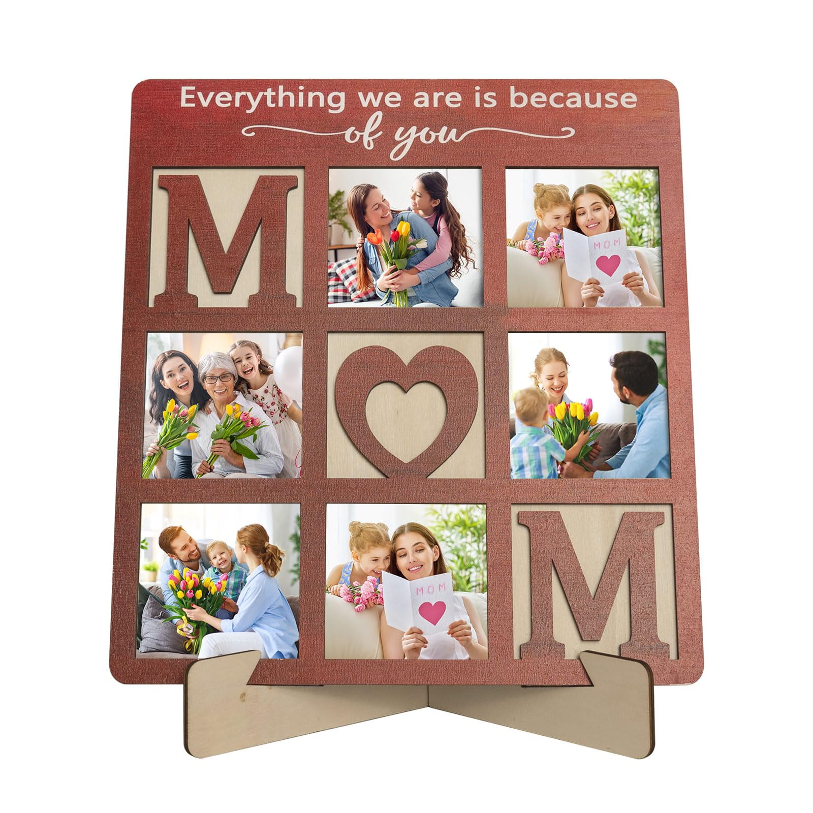 Mom Gift for Mother's Birthday, Mom Picture Frames, 3D Wood Family ...