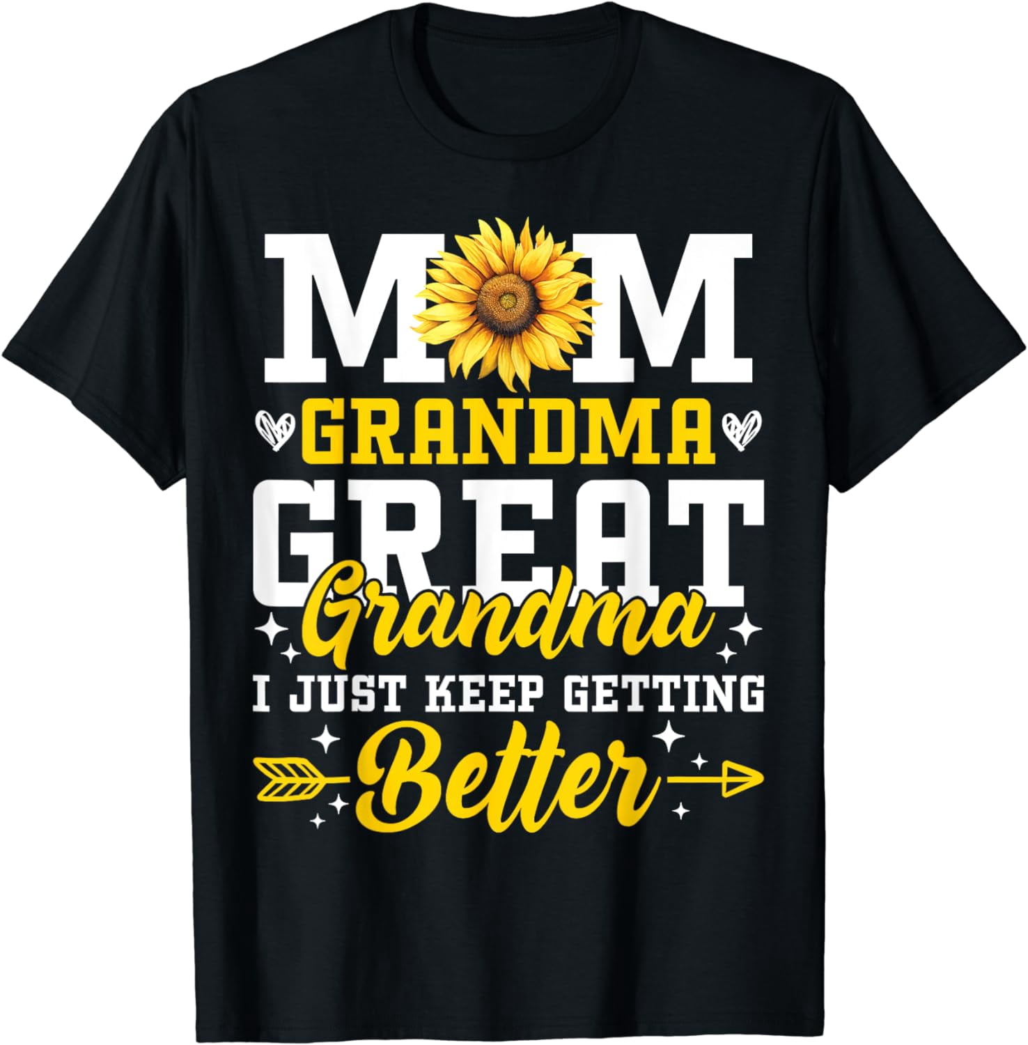 Mom Grandma Great Grandma Mother's Day 2024 Sunflower Women T-Shirt ...