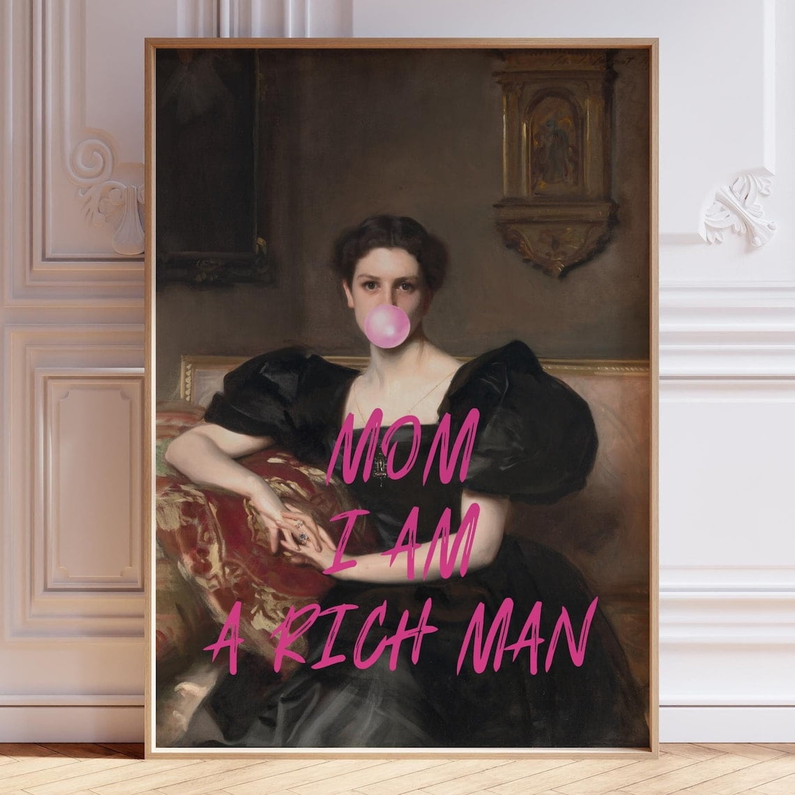 Mom I Am A Rich Man Poster, Altered Art Print, Eclectic Decor, Feminist ...