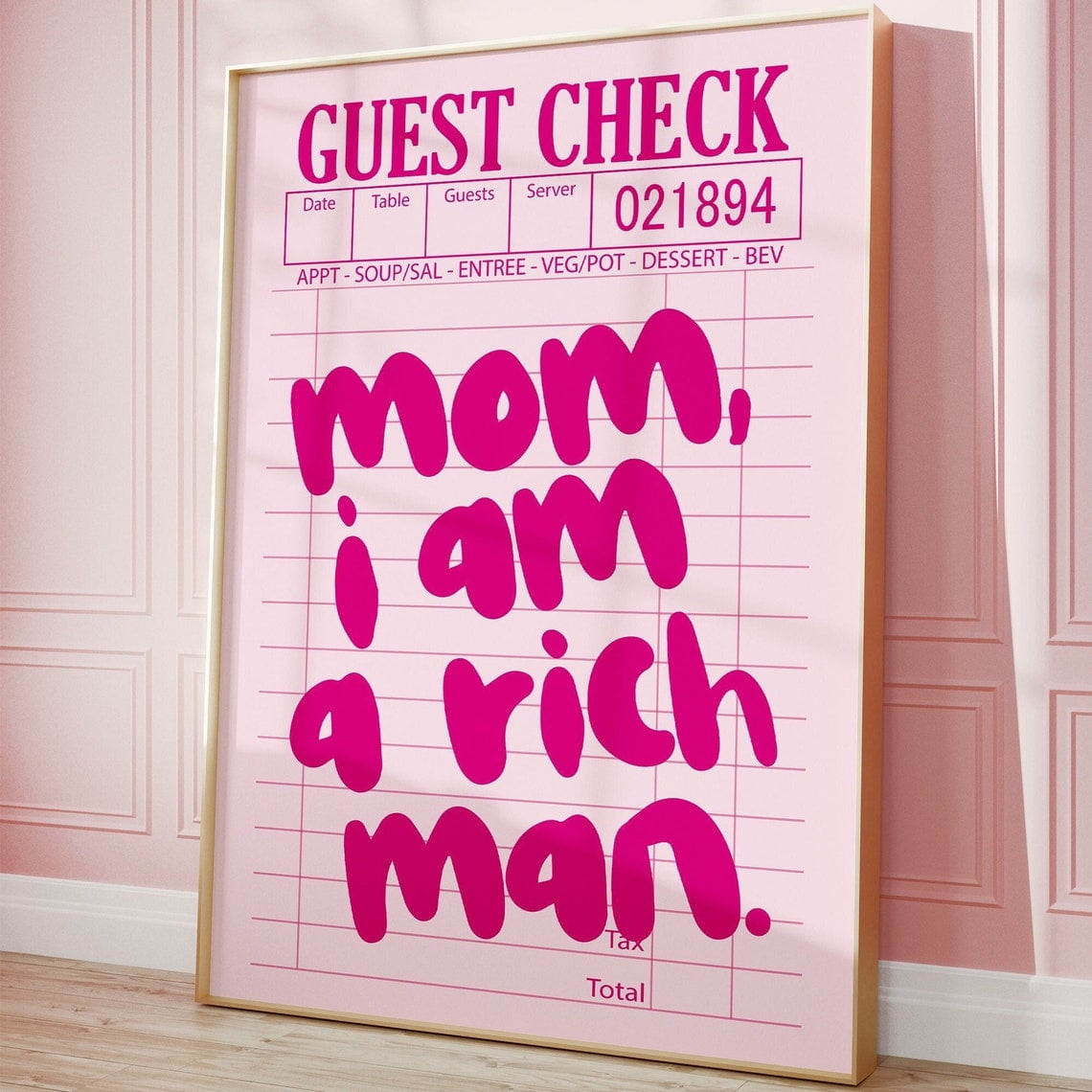 Mom I Am A Rich Man Poster, Bar Cart Art Print Cocktail Decor, Preppy ...
