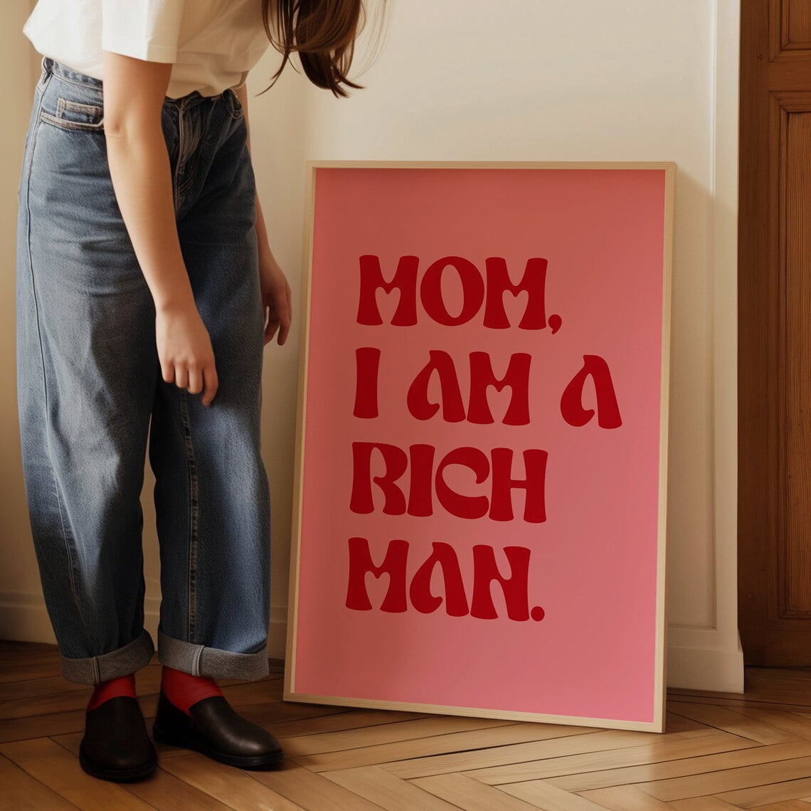 Mom, I Am A Rich Man Print ~ Aesthetic Room Decor ~ Trendy Wall Art 70S ...