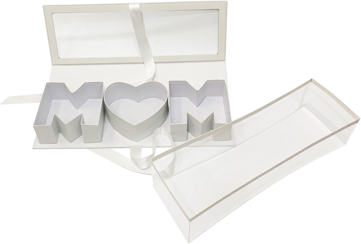 Mom Letter Shaped Empty Flower Box Fillable Souvenir Gift Box Cardboard ...