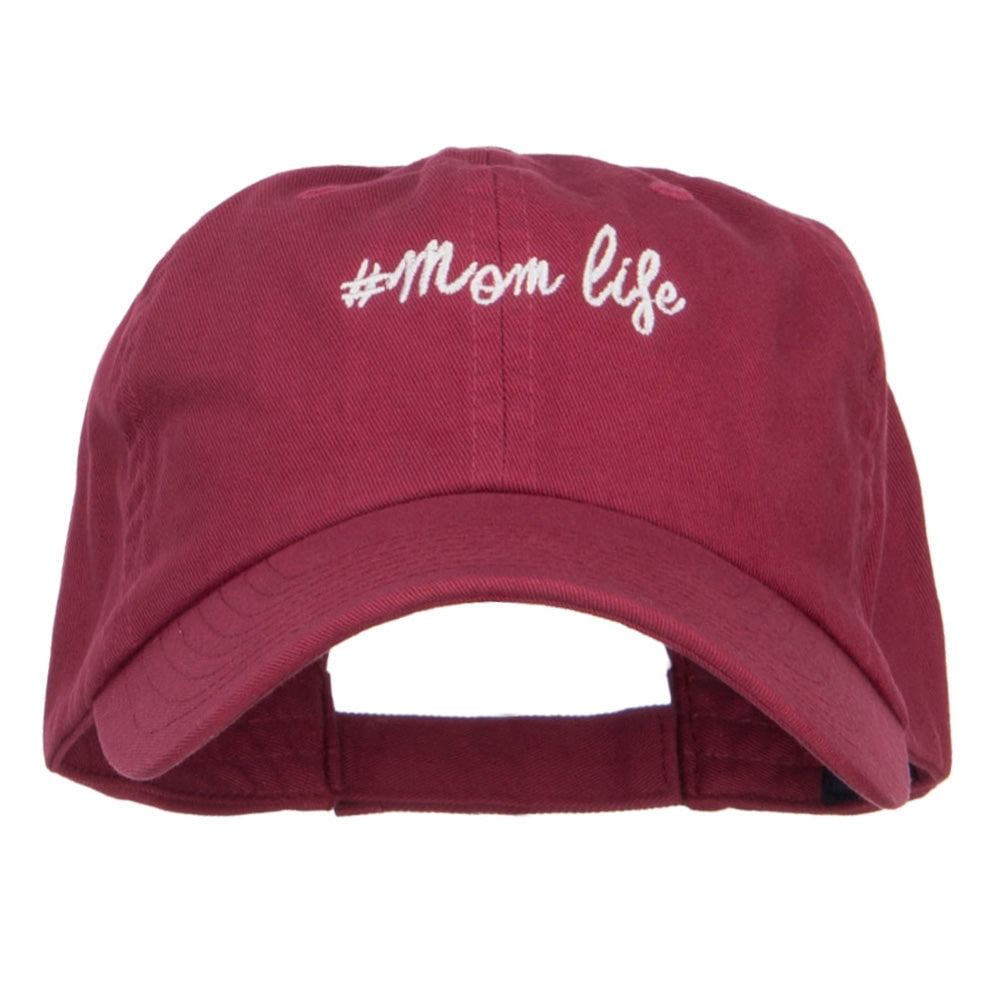Mom Life Embroidered Low Cap - Wine OSFM - Walmart.com