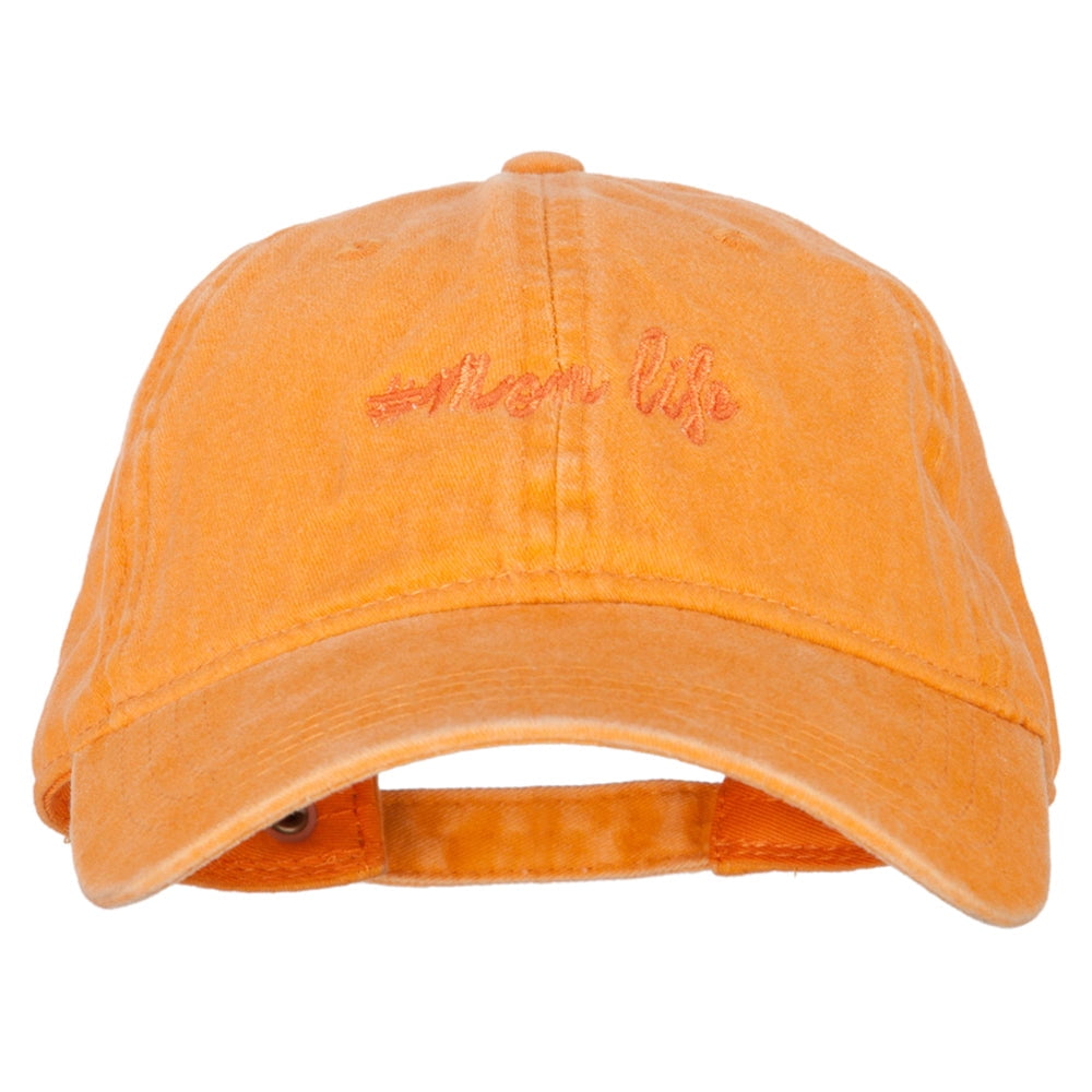 Mom Life Embroidered Washed Cotton Twill Cap - Orange OSFM - Walmart.com