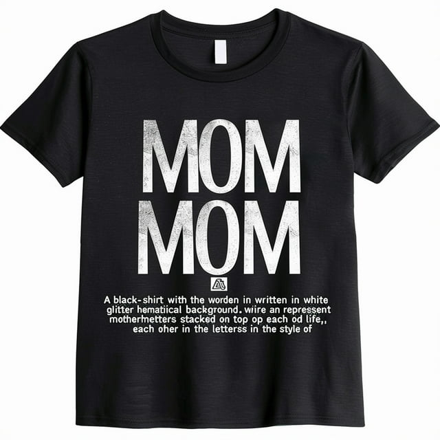 Mom Life Math Equation Glitter TShirt Black Tee with White Sparkling ...