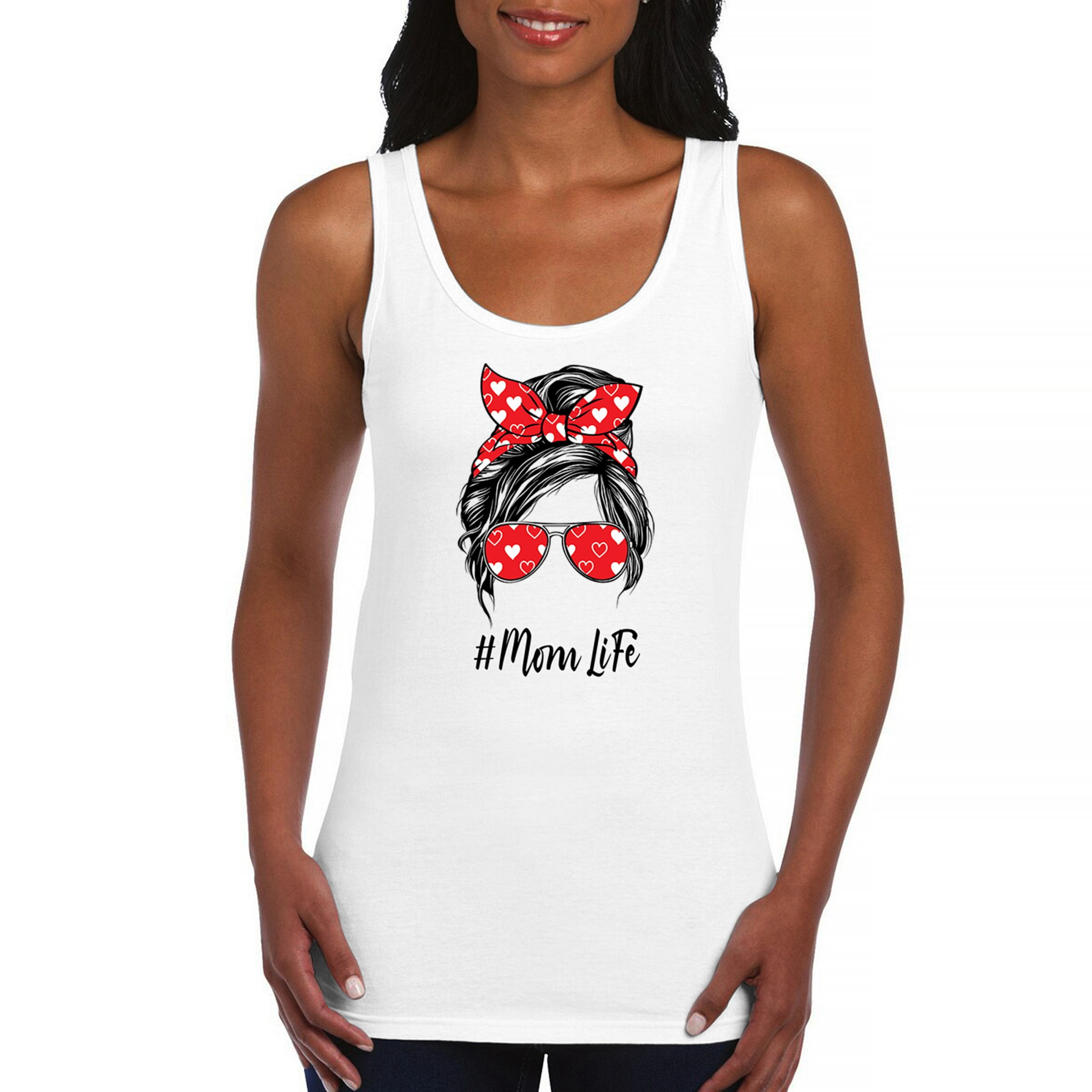 Mom Life Messy Bun Women's Tank Top Trendy Motherhood Parenting ...