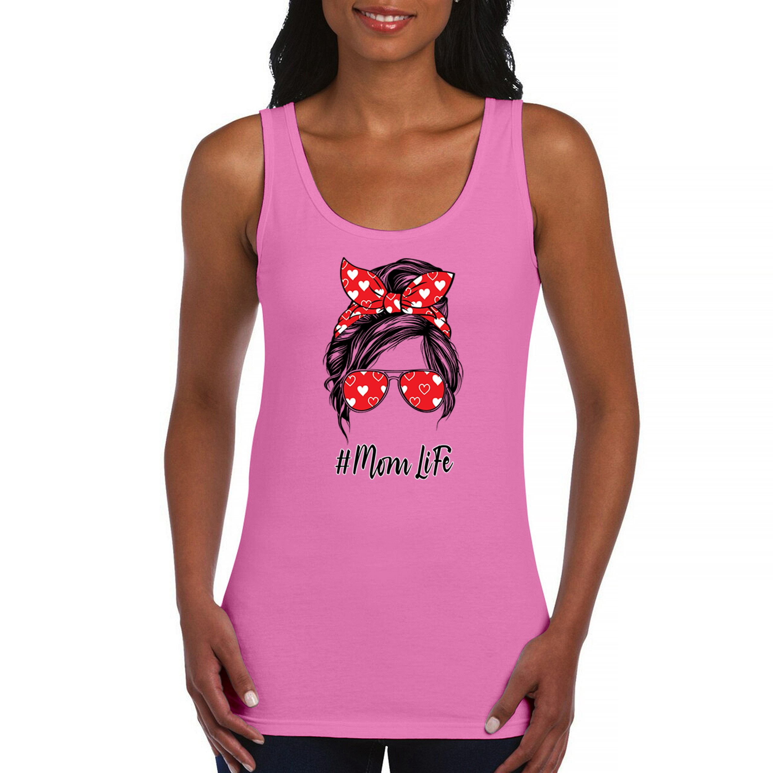 Mom Life Messy Bun Women's Tank Top Trendy Motherhood Parenting ...