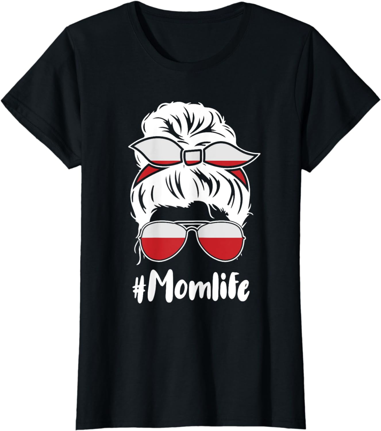 Mom Life Mothers Day Messy Bun Polish Mama Momma Mommy Summer Casual ...