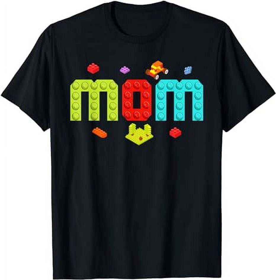 Mom Master Builder Building Bricks Blocks Family Set Parents T-Shirt ...