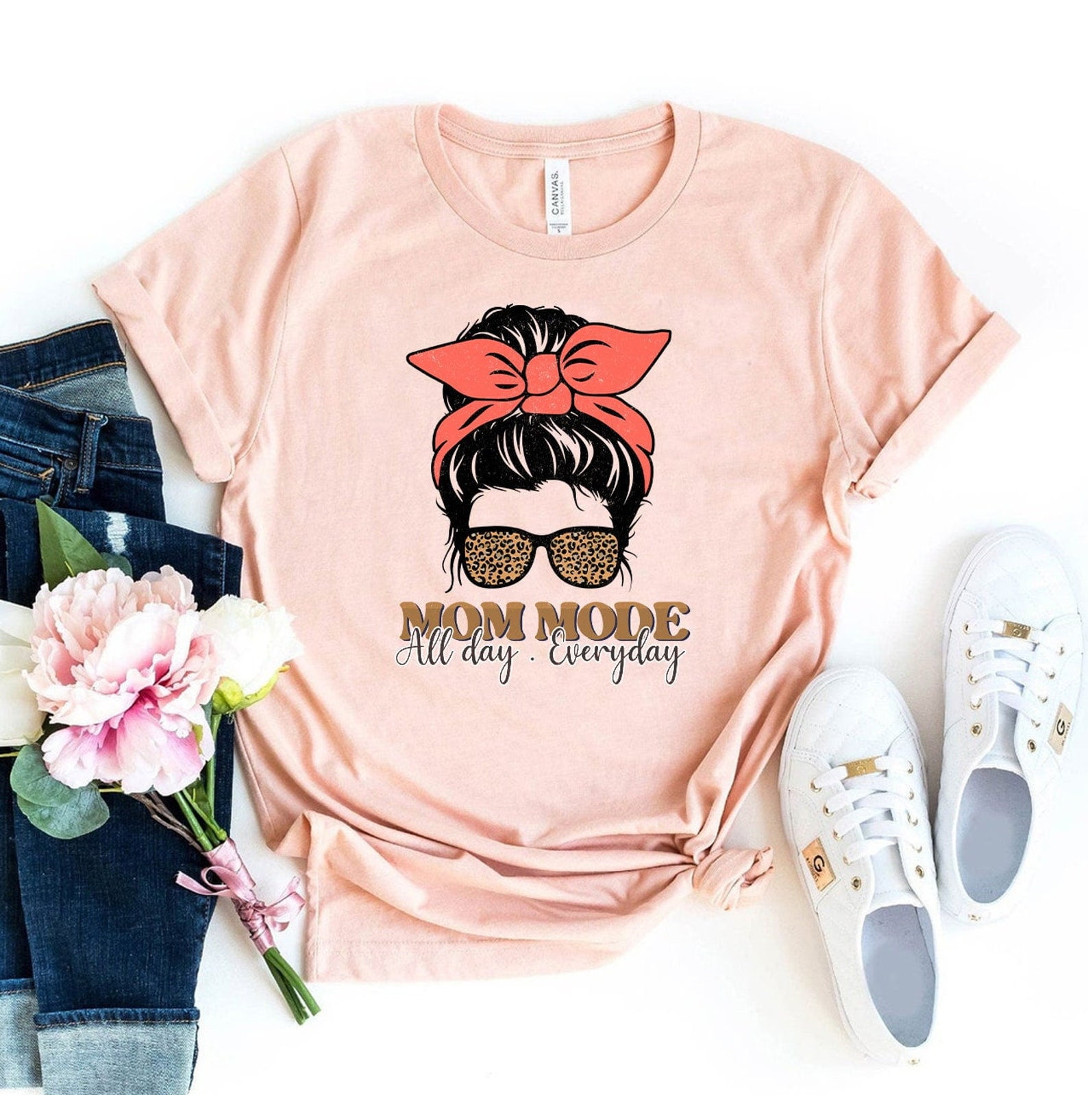 Mom Mode All Day Everyday T-shirt Hardworking Shirt Gift Mama Tee ...