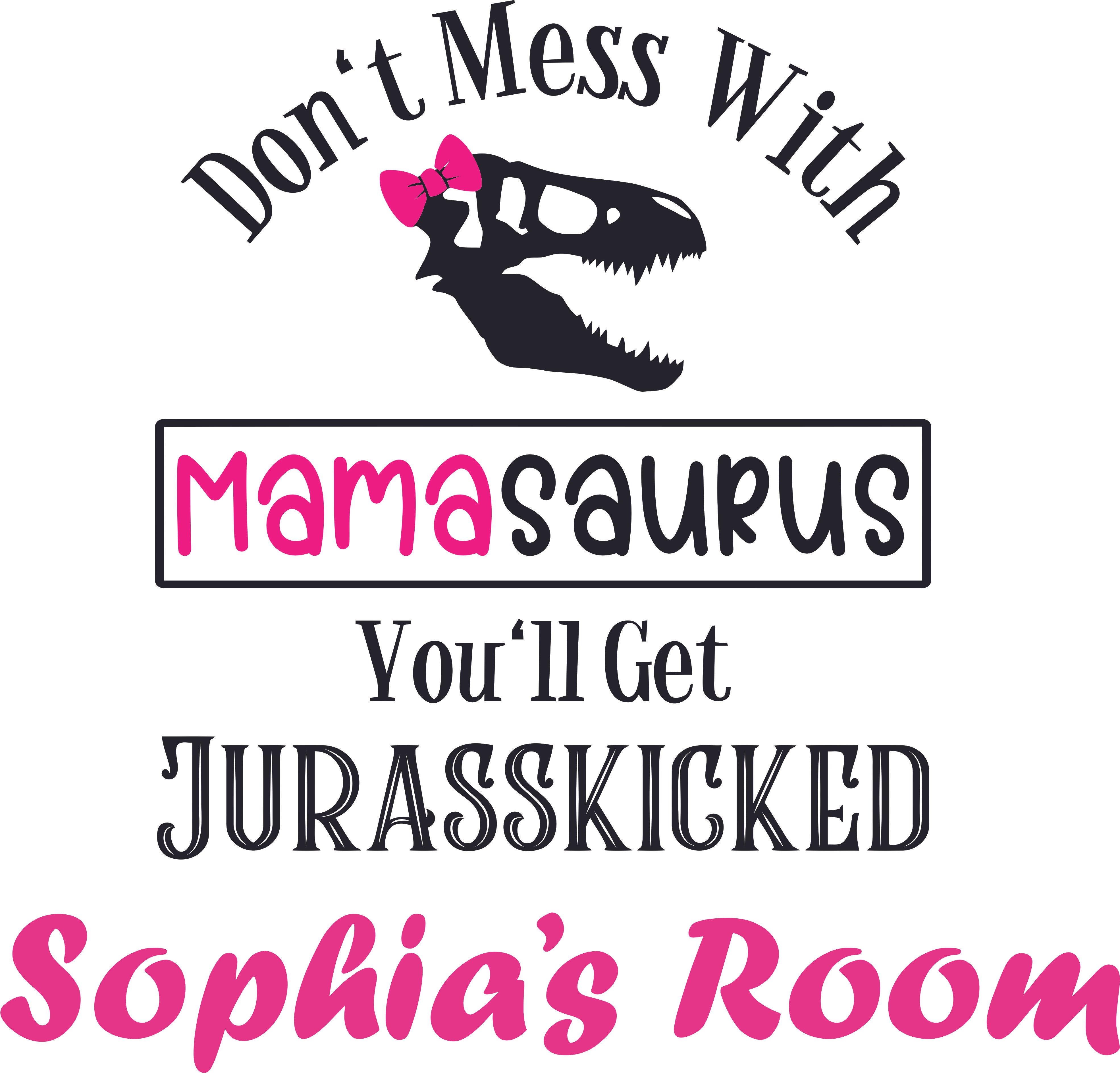 Mom Mommy Mother Dino Dinosaur Jurassic Cartoon Personalized Wall Decal ...