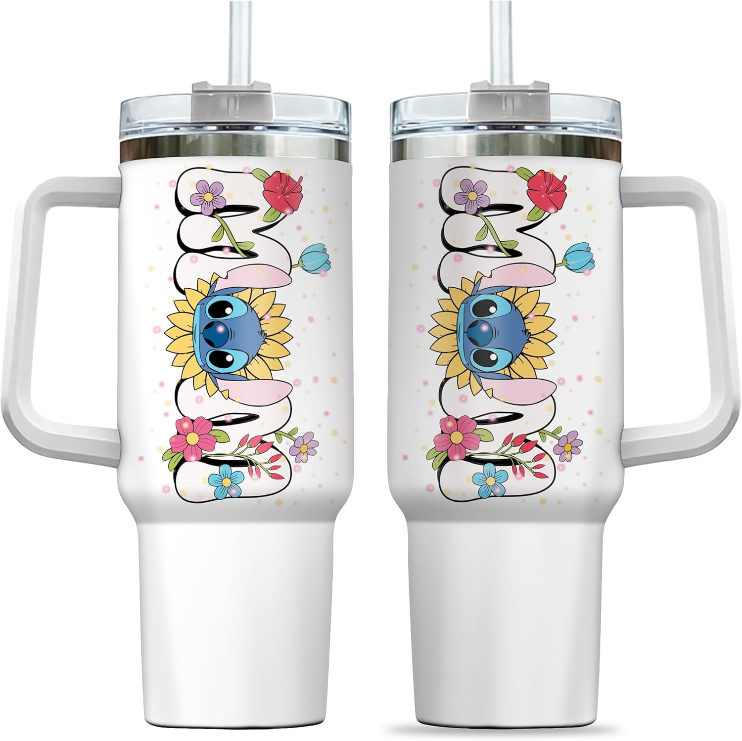Mom Mother Gift Flower Floral, Stich Tumbler for Adults, Stich Cup for ...