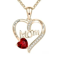 ChicSilver Sterling Silver Heart Necklace with November Yellow Topaz, Perfect Mom Gift - Walmart.com